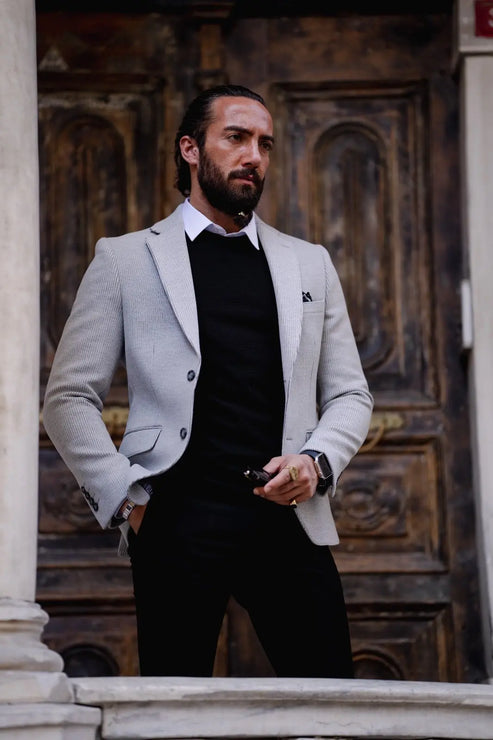 Paris Gray Slim Fit Blazer - Versatile Linen Jacket for Any Occasion ...