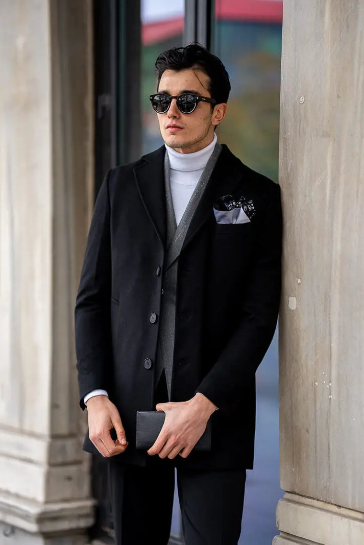 Elevate Your Style with Brabion Ultimate Black Men's Coat – BRABION