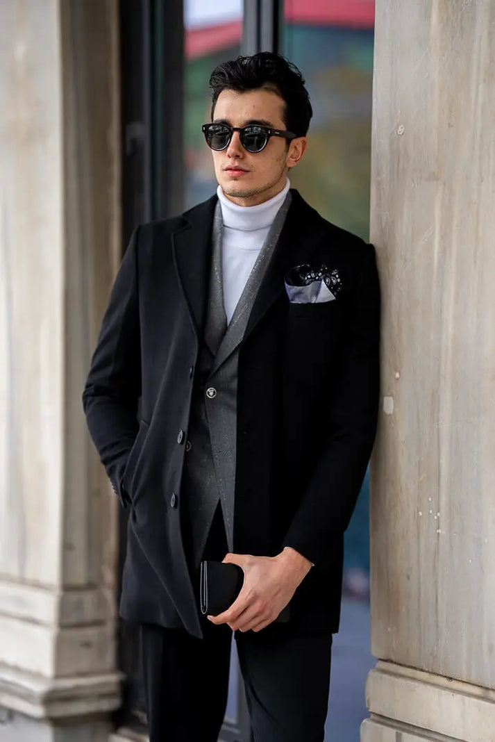 Elevate Your Style with Brabion Ultimate Black Men's Coat – BRABION