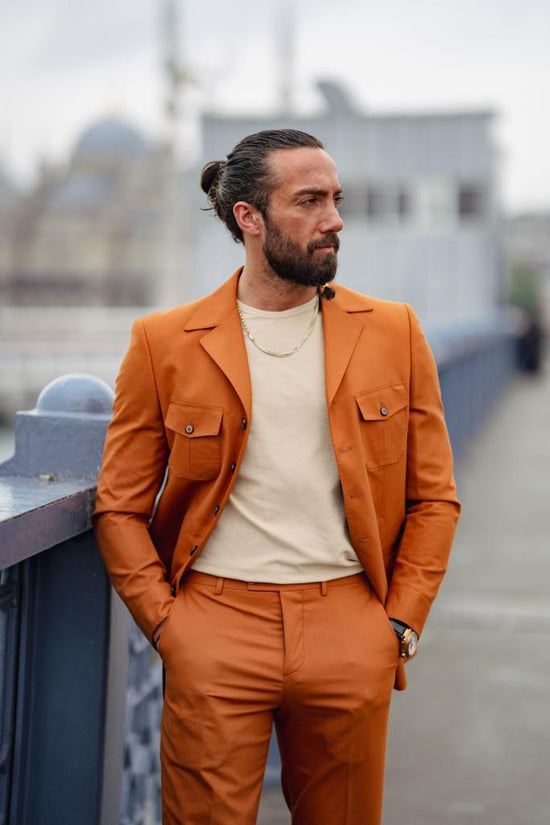 Evo Rust Brown Slim Fit Suit - Perfect for Weddings and Business ...