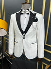 Elegant Ely White Slim Fit Tuxedo for Formal Events – BRABION