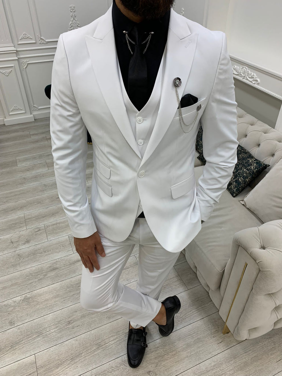 Premium Wilson White Slim Fit Suit for Business, Weddings and More ...